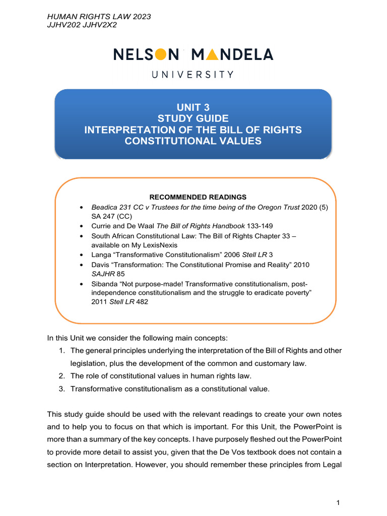 2023 HR Law Study Guide Unit 3 | PDF | International Law | Common Law
