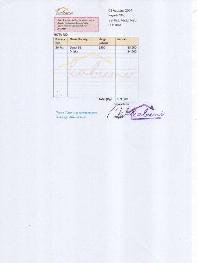 Nota Ganci Warotsatul Anbiya | PDF