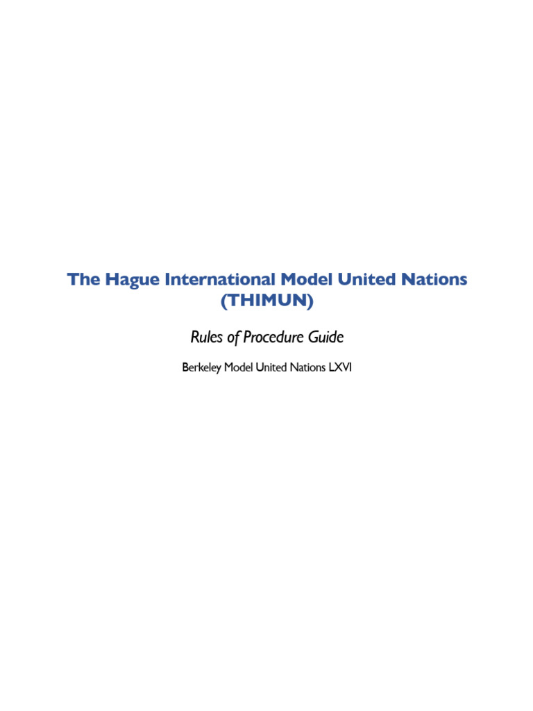 MUN rules of procedure | PDF | Committee | Governance