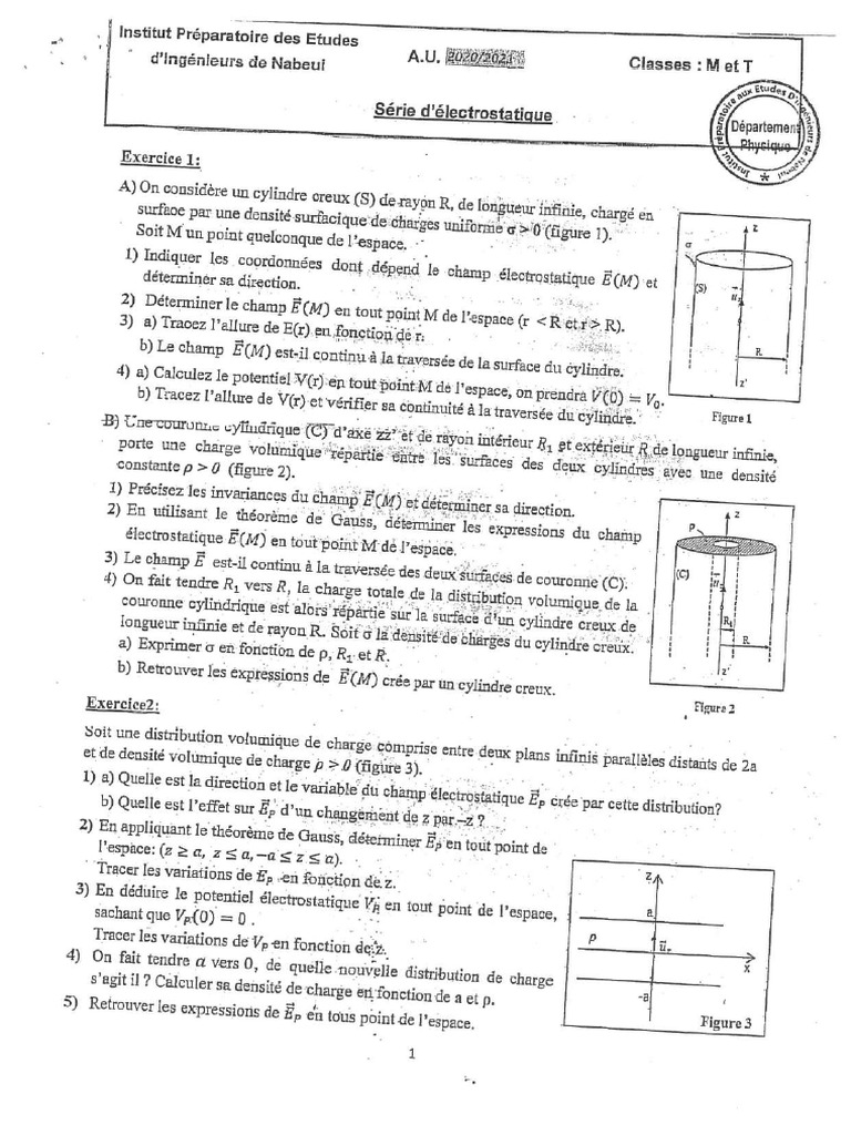 Electrostatique MP-PT 2021 IPEIN Series | PDF