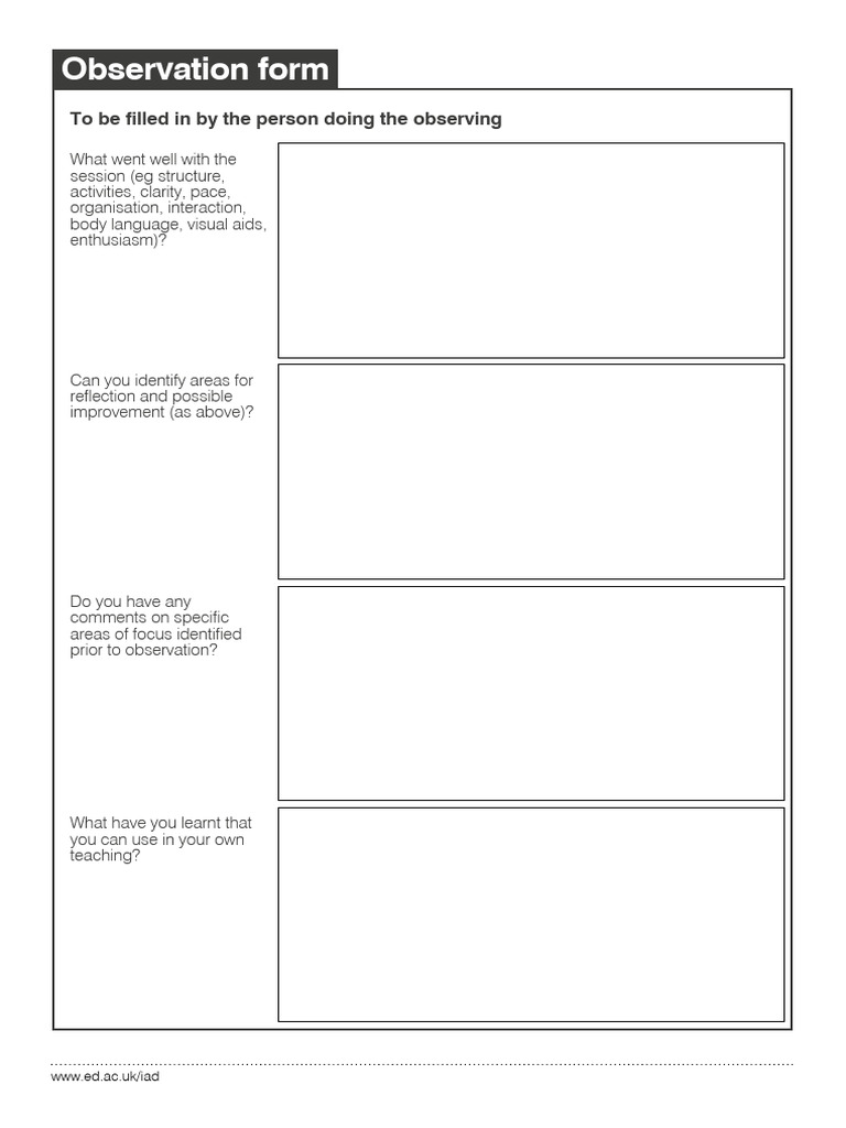 Observation Form | PDF