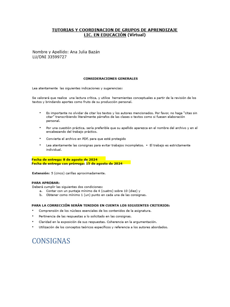 TP2 Ana Bazán, Análisis Institucional | PDF | Evaluación | Enseñando