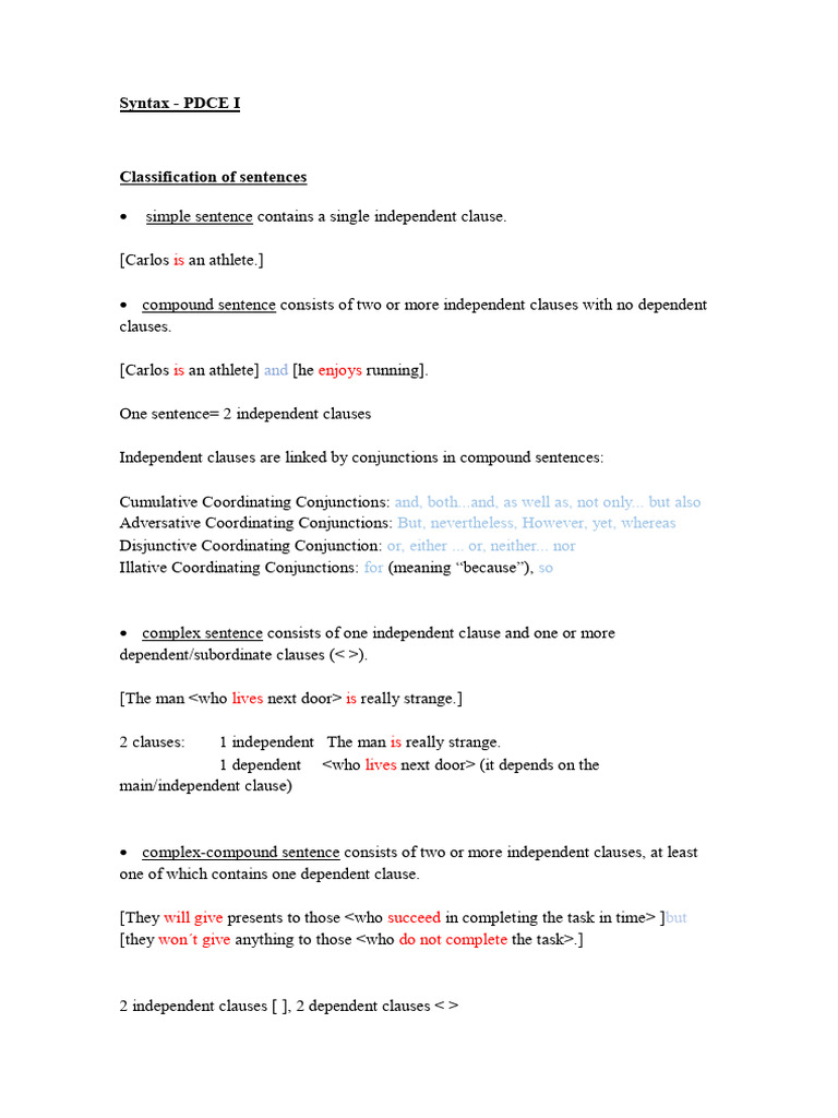 Syntax - Sentences Clauses and Constituents Document 1 1 | PDF ...