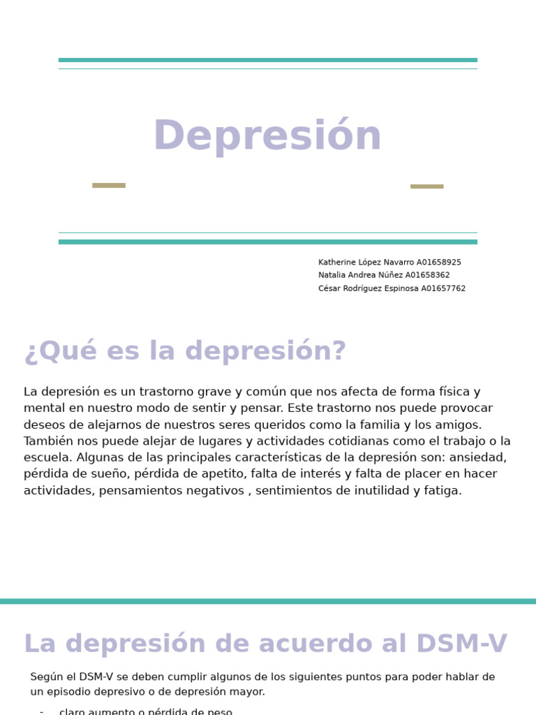 Entendiendo la Depresión y Tratamientos | PDF | Trastorno depresivo ...