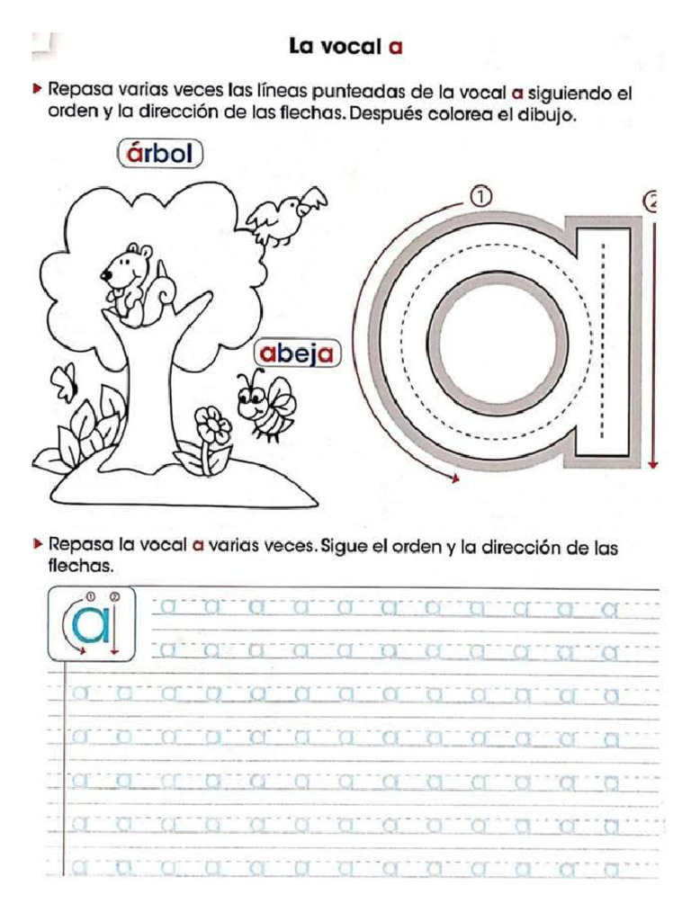 Vocales Abecedario Hojas | PDF