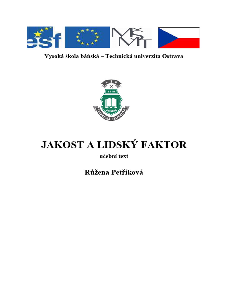 Petrikova - Jakost - A - Lidsky - Faktor Studijní Opora | PDF