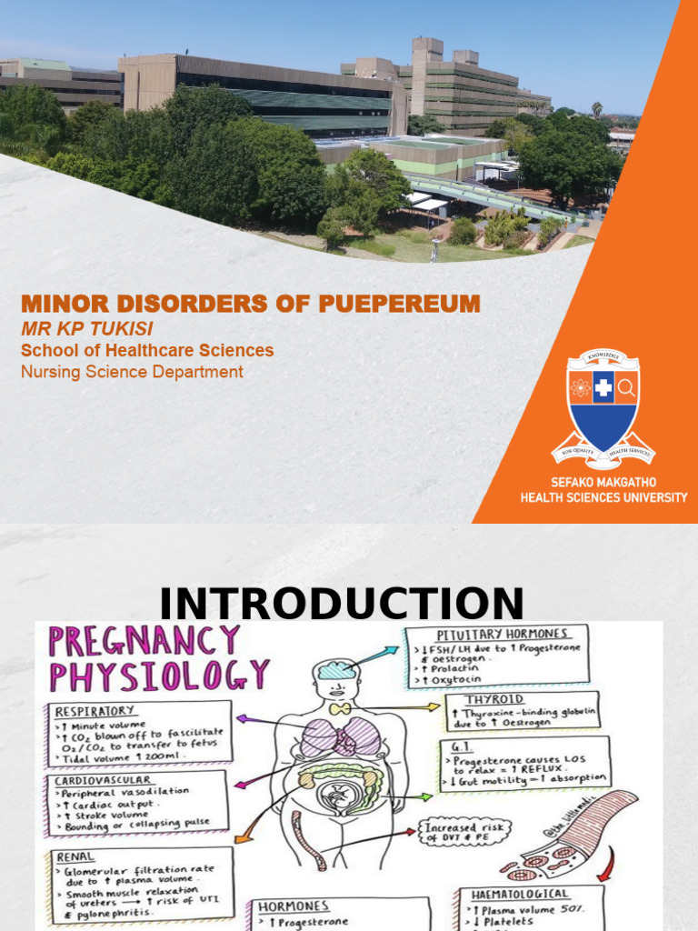 Minor Disorders During Puepereum | PDF | Childbirth | Uterus
