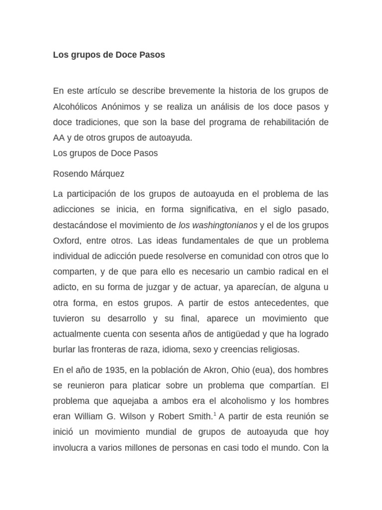 AA Los Grupos de Doce Pasos | PDF | Programa de doce pasos | Sicología