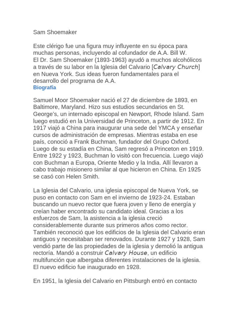 AA Sam Shoemaker | PDF | Bill W.
