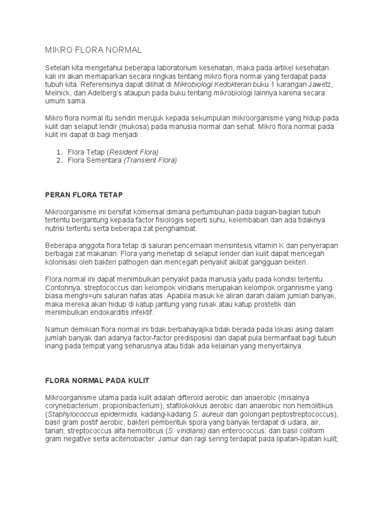 Mikro Flora Normal | PDF