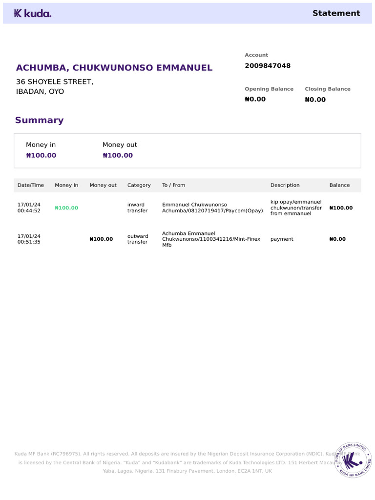 Customer Statement | PDF