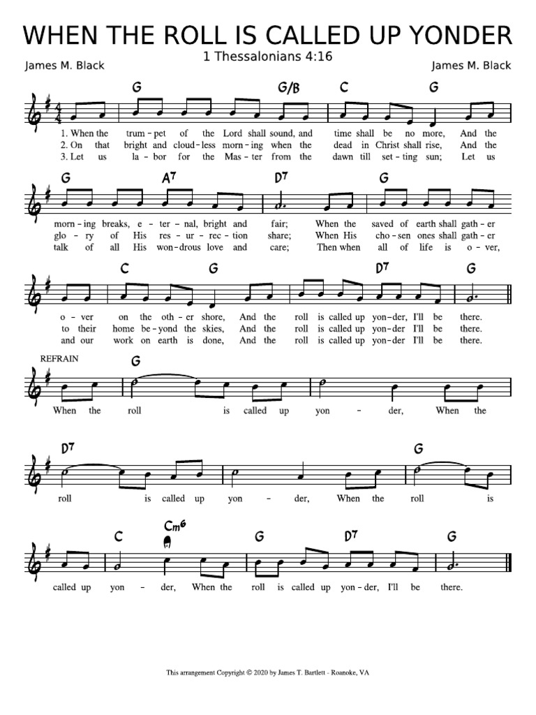 When the Roll is Called Up Yonder | PDF