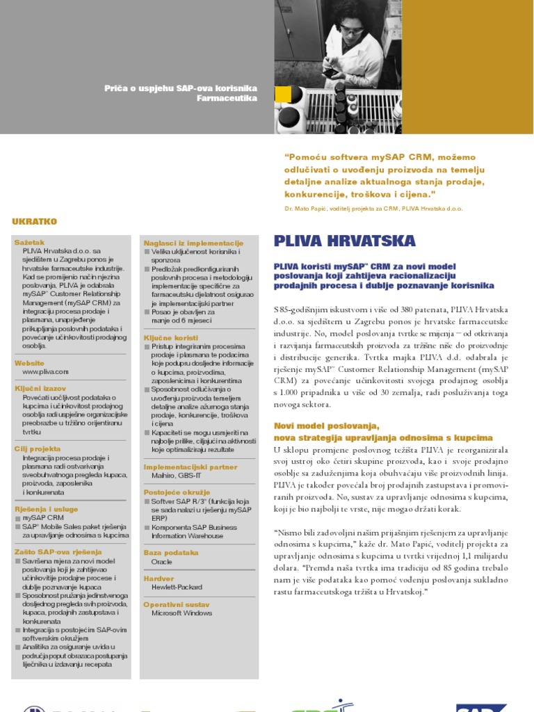 Pliva-Informacijski Sustav | PDF