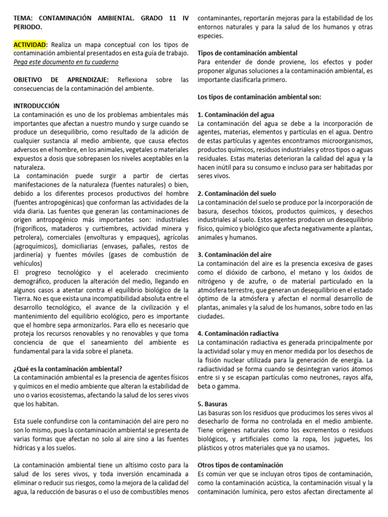 GUIA Contaminación IVP | PDF | Contaminación | Residuos