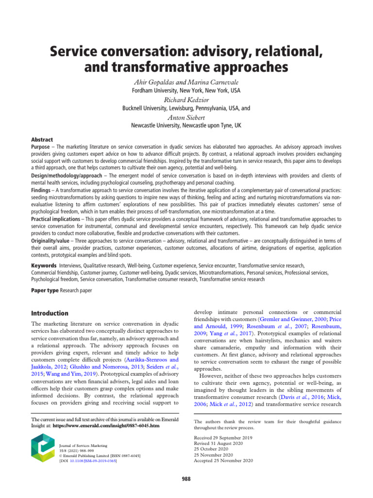 CXM10. Service Conversation_ Advisory, Relational, And Transformative ...