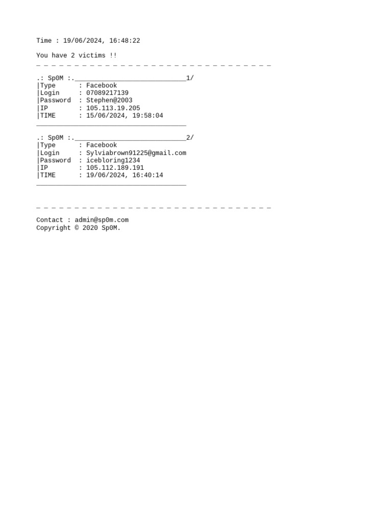 Sp0m Victims (2024_6_19) | PDF