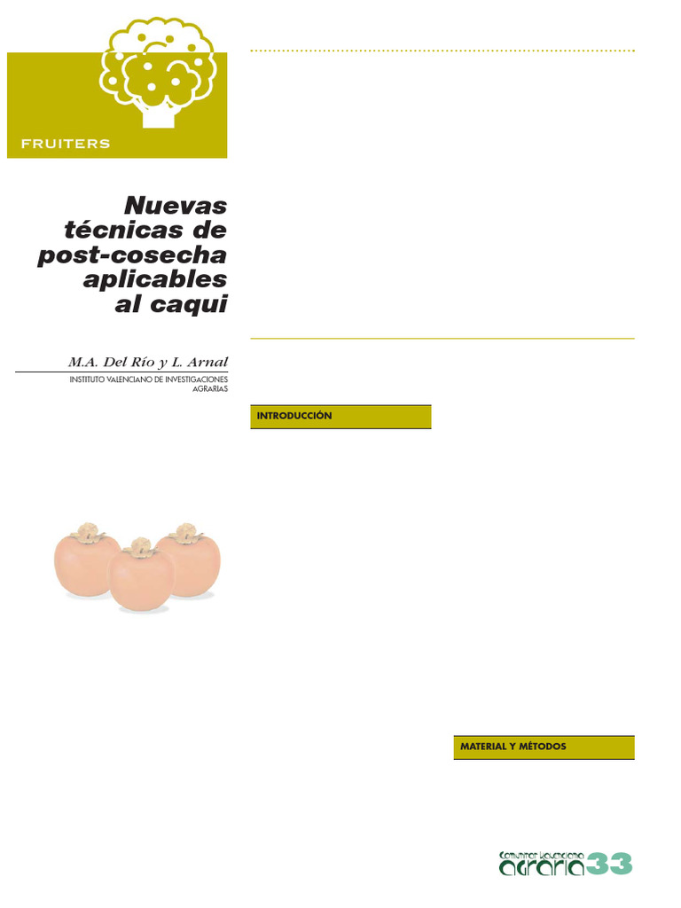 Nuevas Tecnicas de Postcosecha Aplicables Al Caqui | PDF