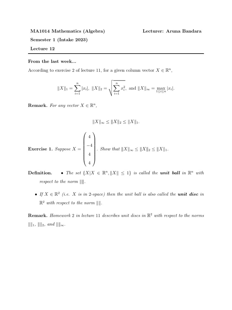 Norms of Complex Numbers Explained | PDF | Complex Number | Norm ...