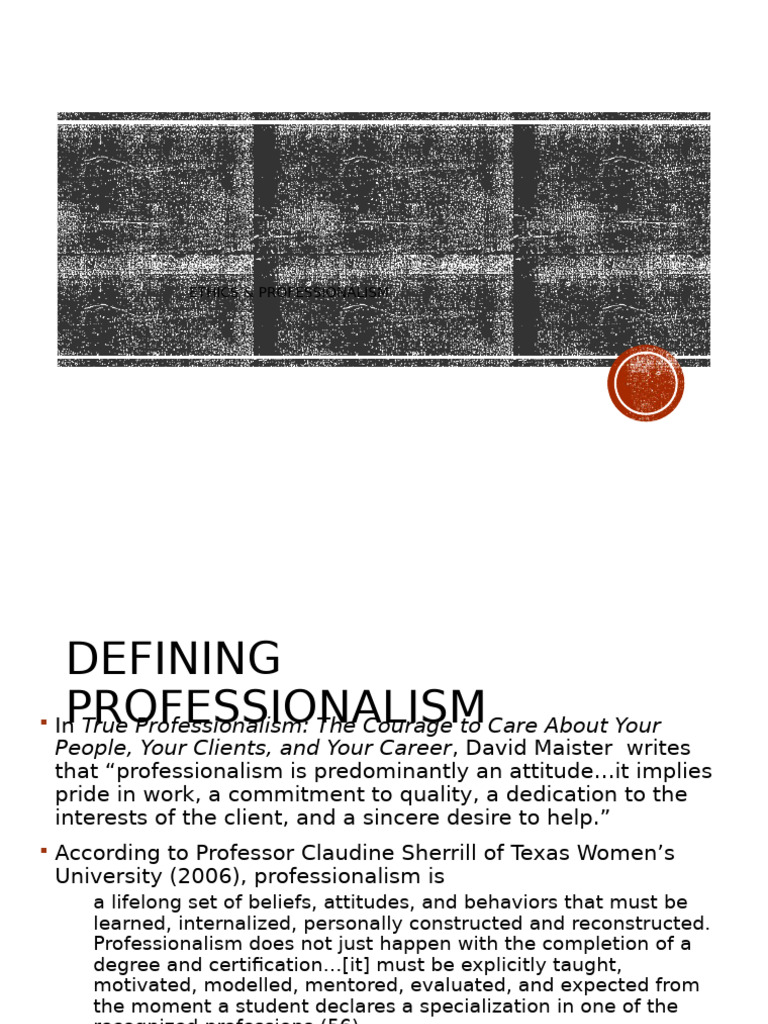 Professionalism H2P PowerPoint | PDF | Communication | Disciplines