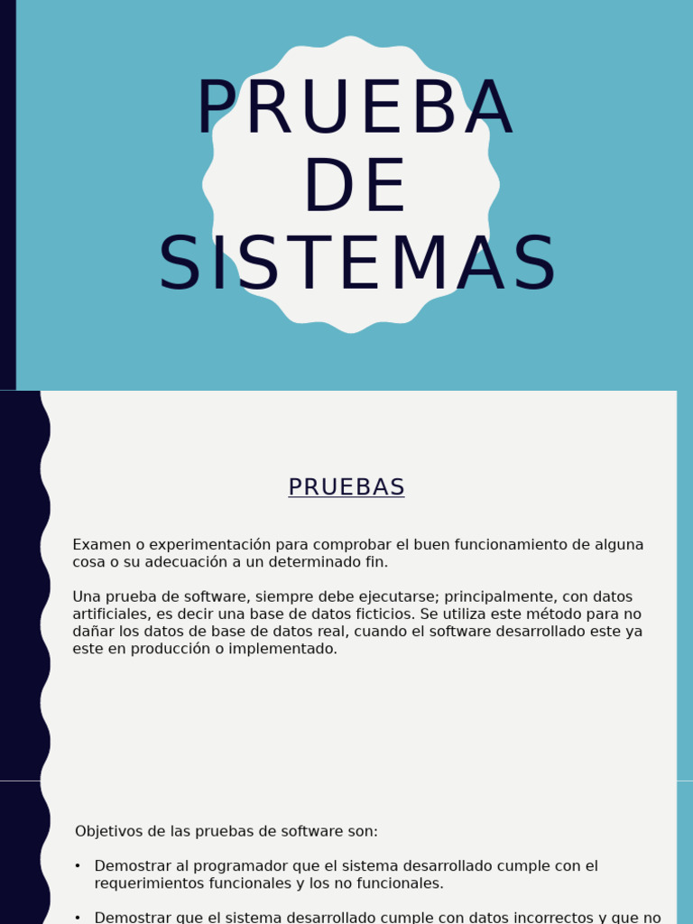 Prueba de Sistemas | PDF | Software | Pruebas de software