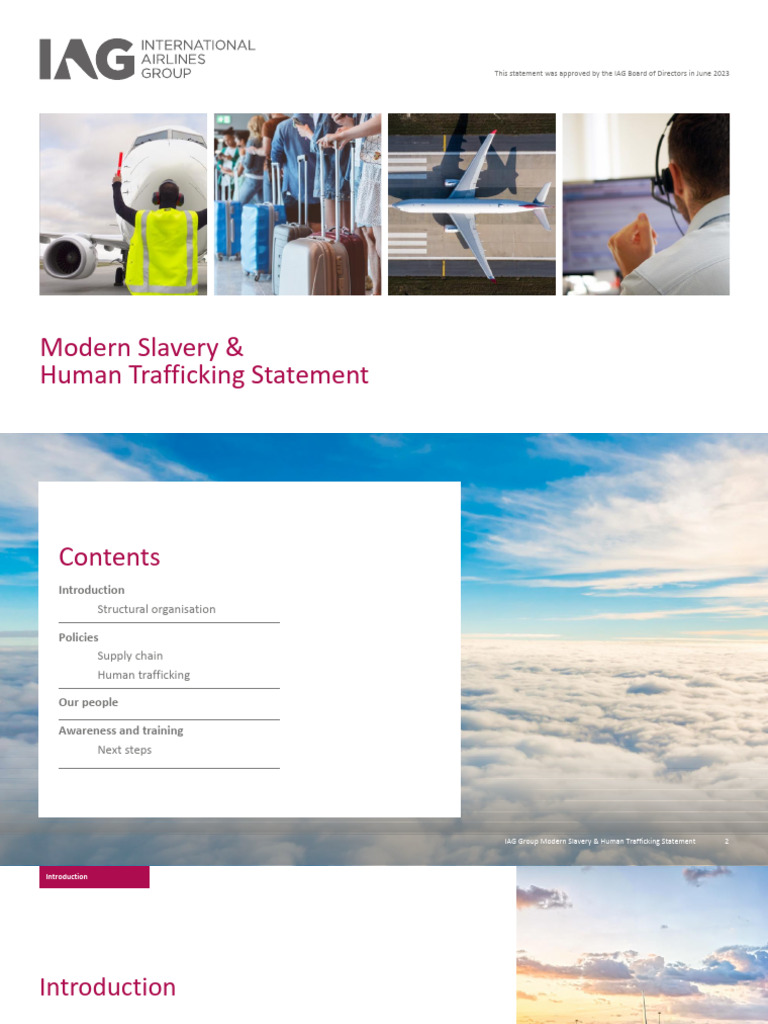 Iag Modern Slavery Board Report 2023 | PDF | Business | Justice