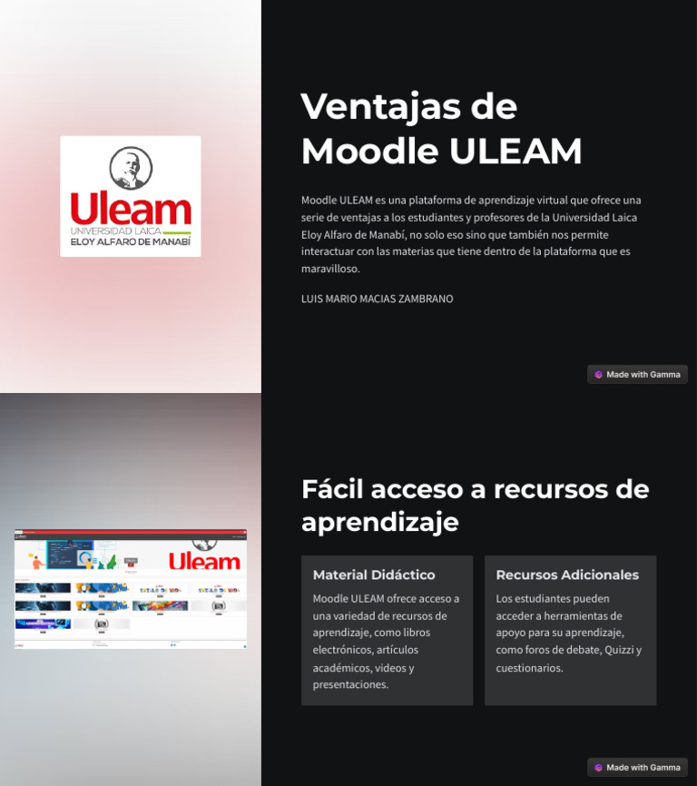 Ventajas de Moodle ULEAM | PDF