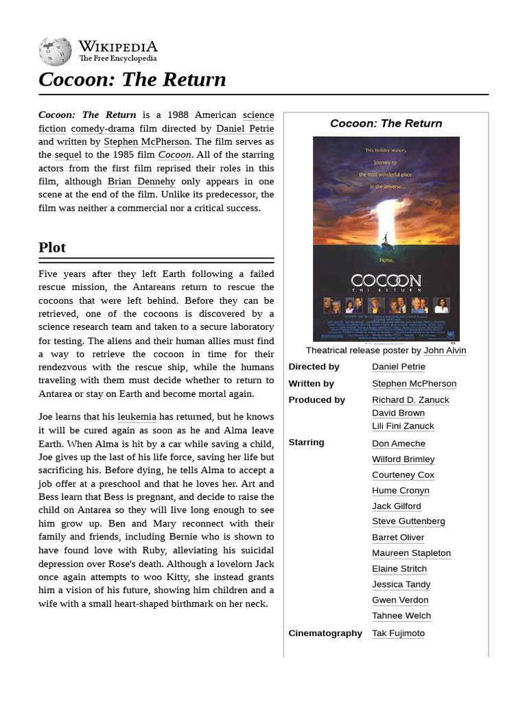 Cocoon The Return | PDF