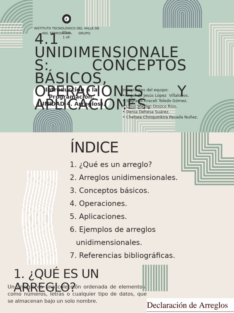 Arreglos Unidimensionales, Equipo 2 - 20241022 - 005319 - 0000 | PDF ...