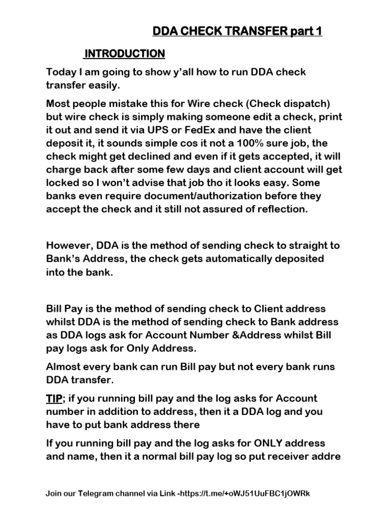 DDA Transfer - PRT | PDF | Payments | Banks