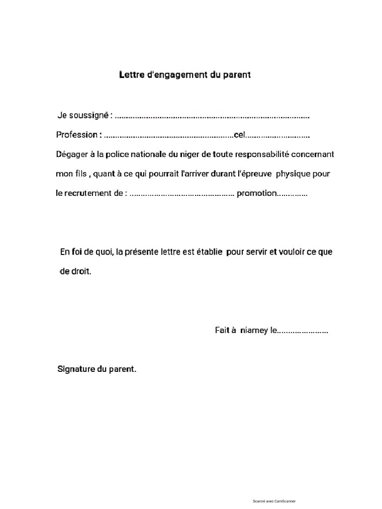 Lettre D'engagement | PDF