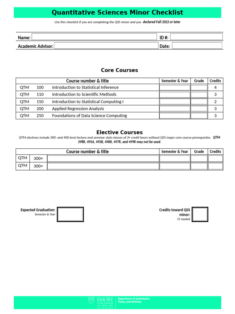 Fillable Qss Minor Checklist 2023-10-25 | PDF