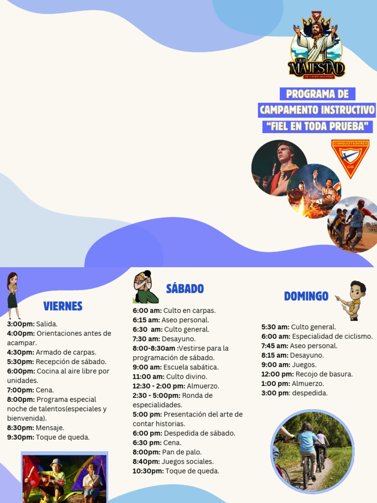 Programa de Campamento Instructivo Fiel A Toda Prueba | PDF