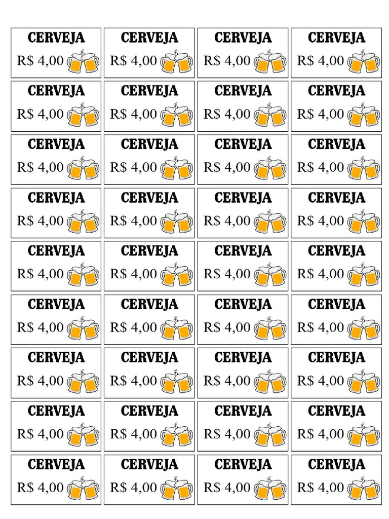 Fichas de Cervejas | PDF