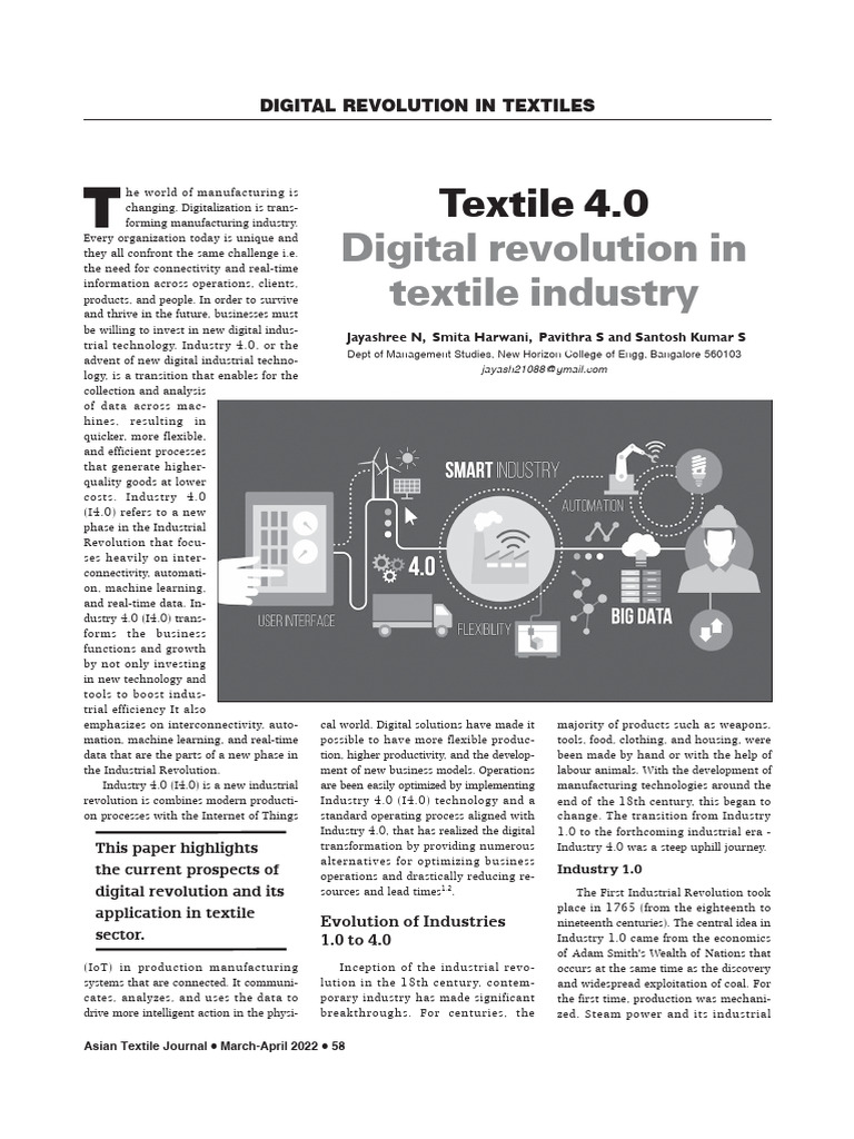 Digital Transformation in Textiles | PDF | Economies | Business