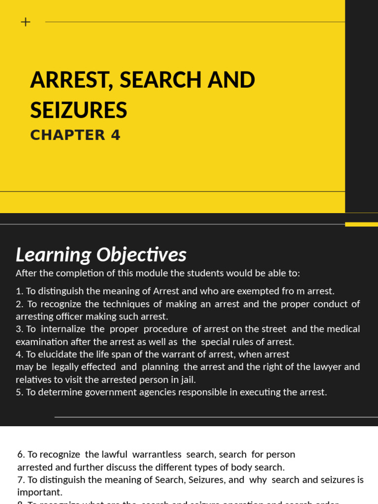 M4 Arrest Search and Seizure 2 | PDF | Search And Seizure | Search Warrant