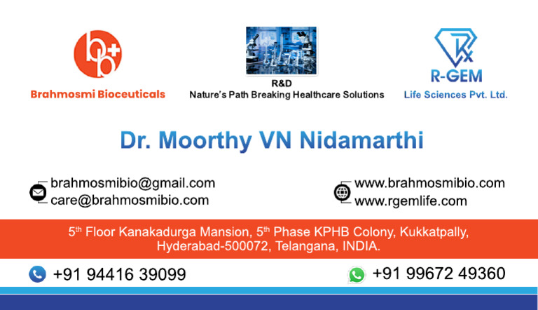 Dr. Moorthy Business Cards | PDF
