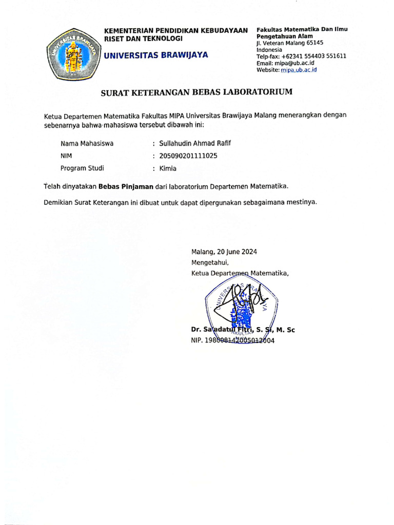 Bebas Lab Matematika - Sullahudin Ahmad Rafif | PDF