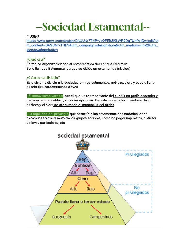 La Sociedad Estamental del Antiguo Régimen | PDF | Nobleza | Edades medias