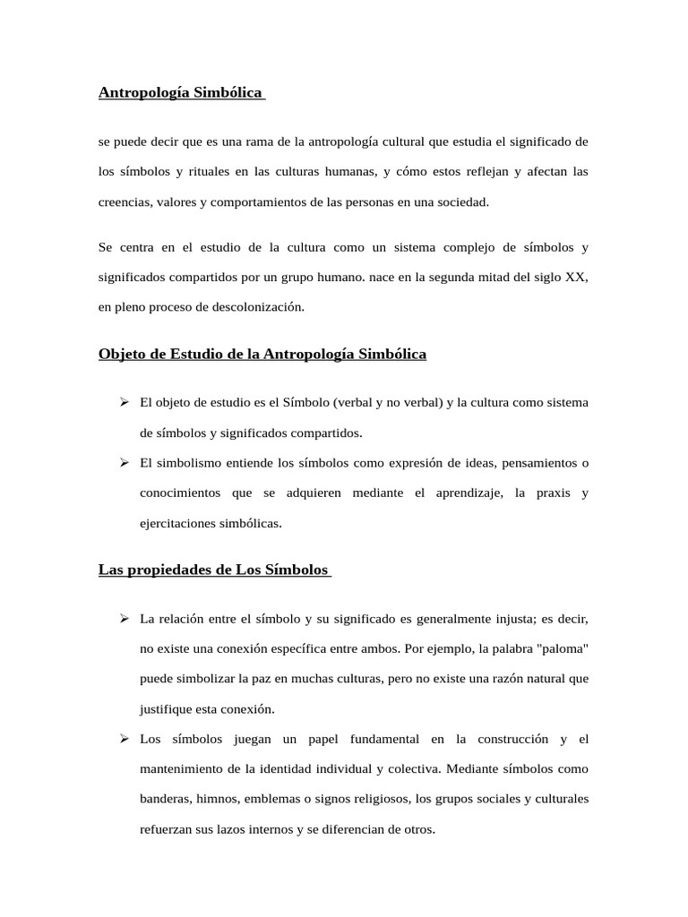 Antropología Simbólica: Significados y Símbolos | PDF | Los símbolos ...