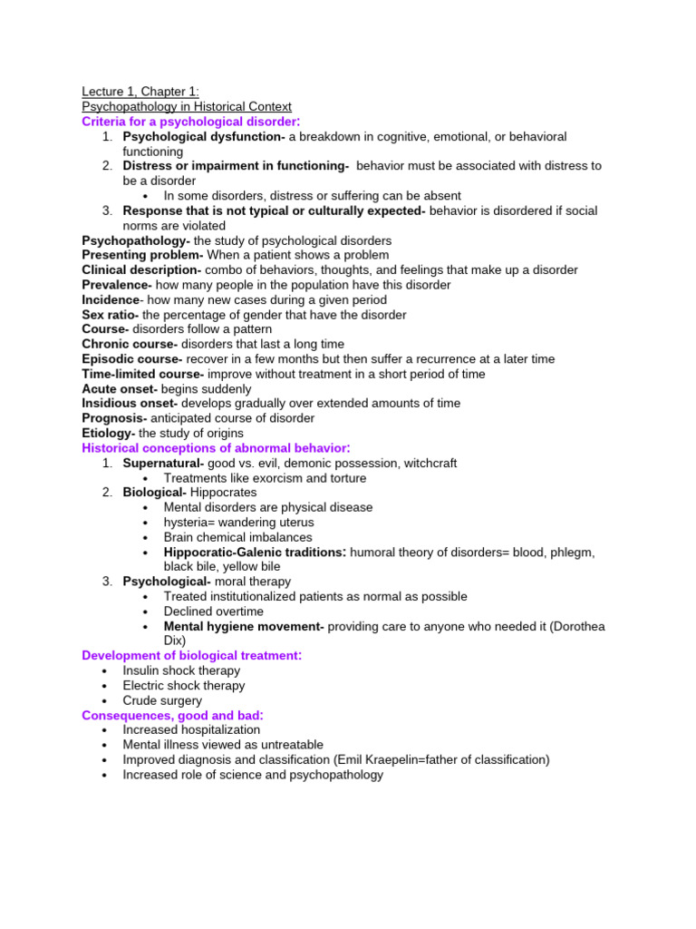 psychopathology notes | PDF | Obsessive–Compulsive Disorder | Bipolar ...
