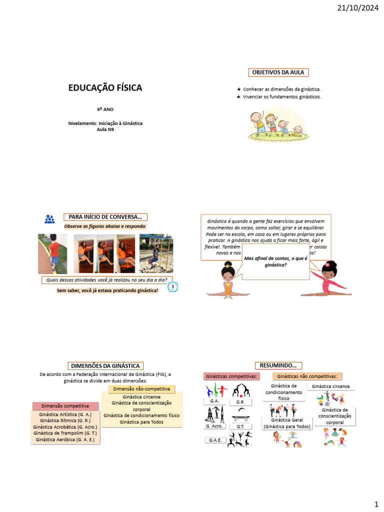 6 601 6o Ano Aula N09 2024 | PDF | Ginástica