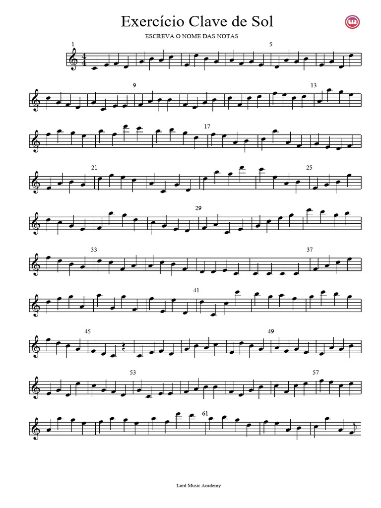 M3 A7 - Exercicio Clave de Sol | PDF