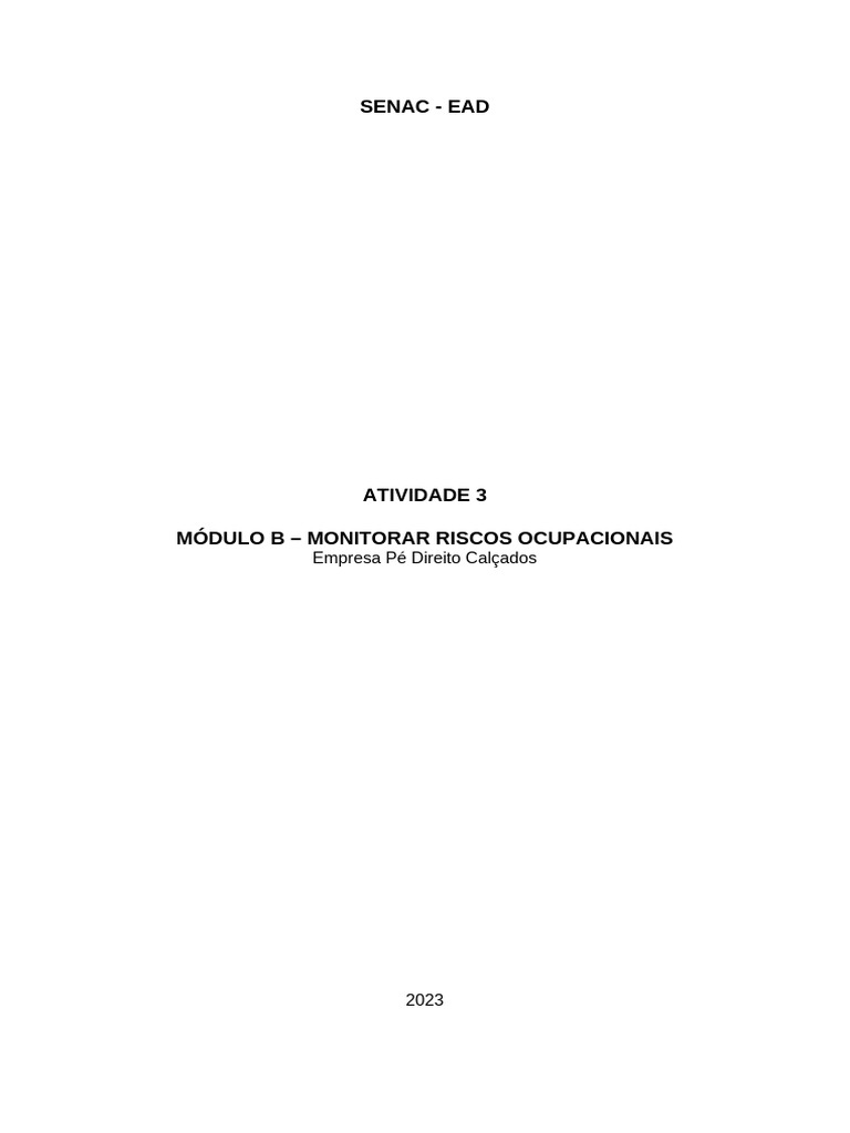 Atividade3 - Modelo MONITORAR RISCOS OCUPACIONAIS | PDF