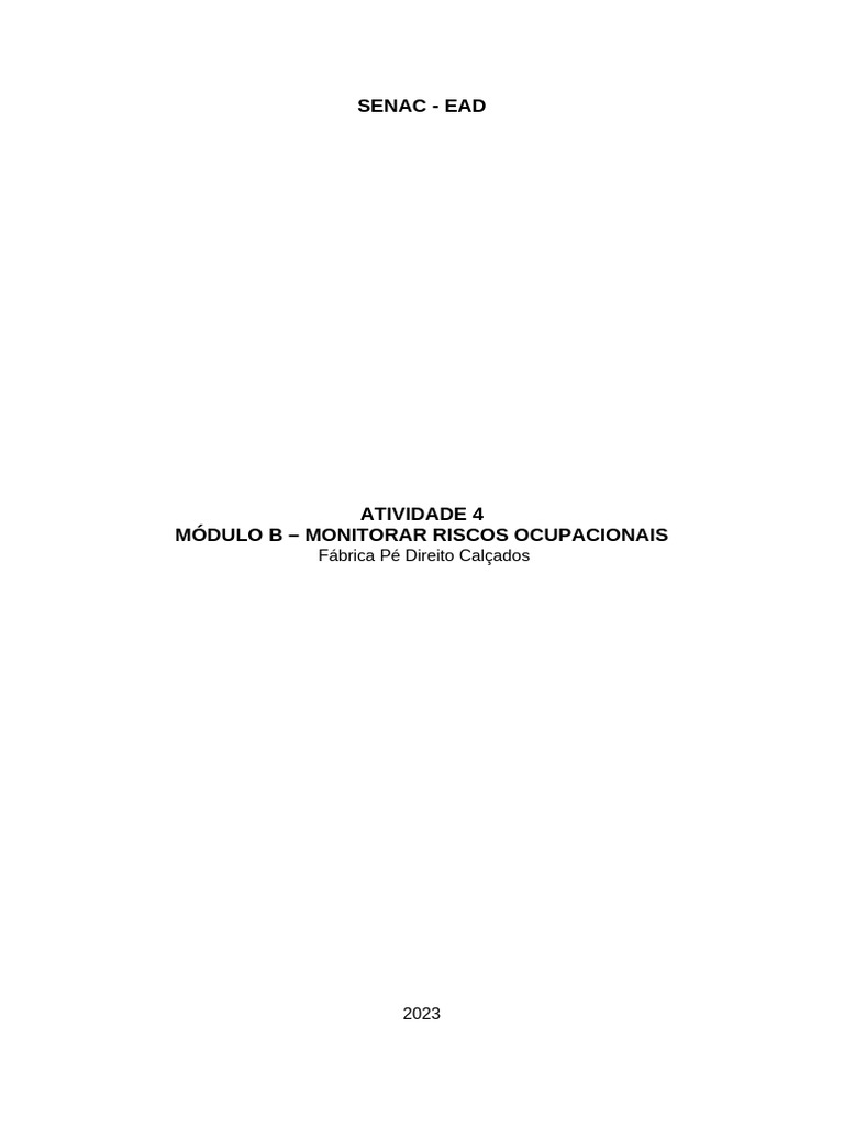 Atividade4 - Modelo MONITORAR RISCOS OCUPACIONAIS | PDF | Gestão de recursos humanos