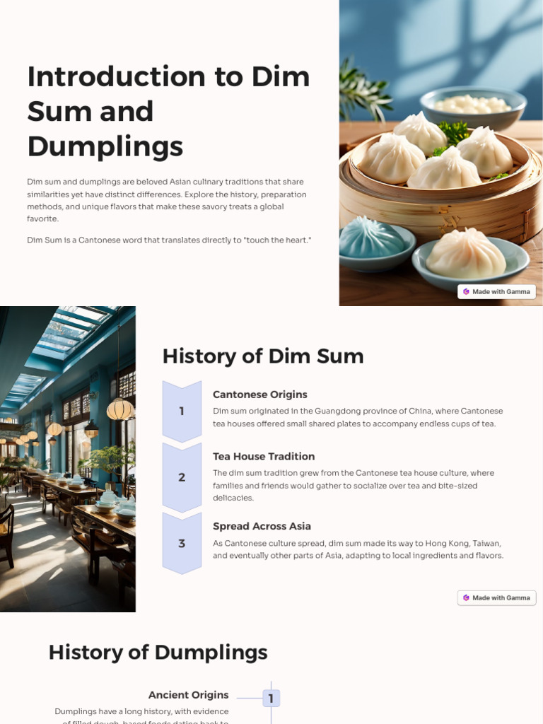 Introduction To Dim Sum and Dumplings | PDF | Dumpling | Cantonese Cuisine