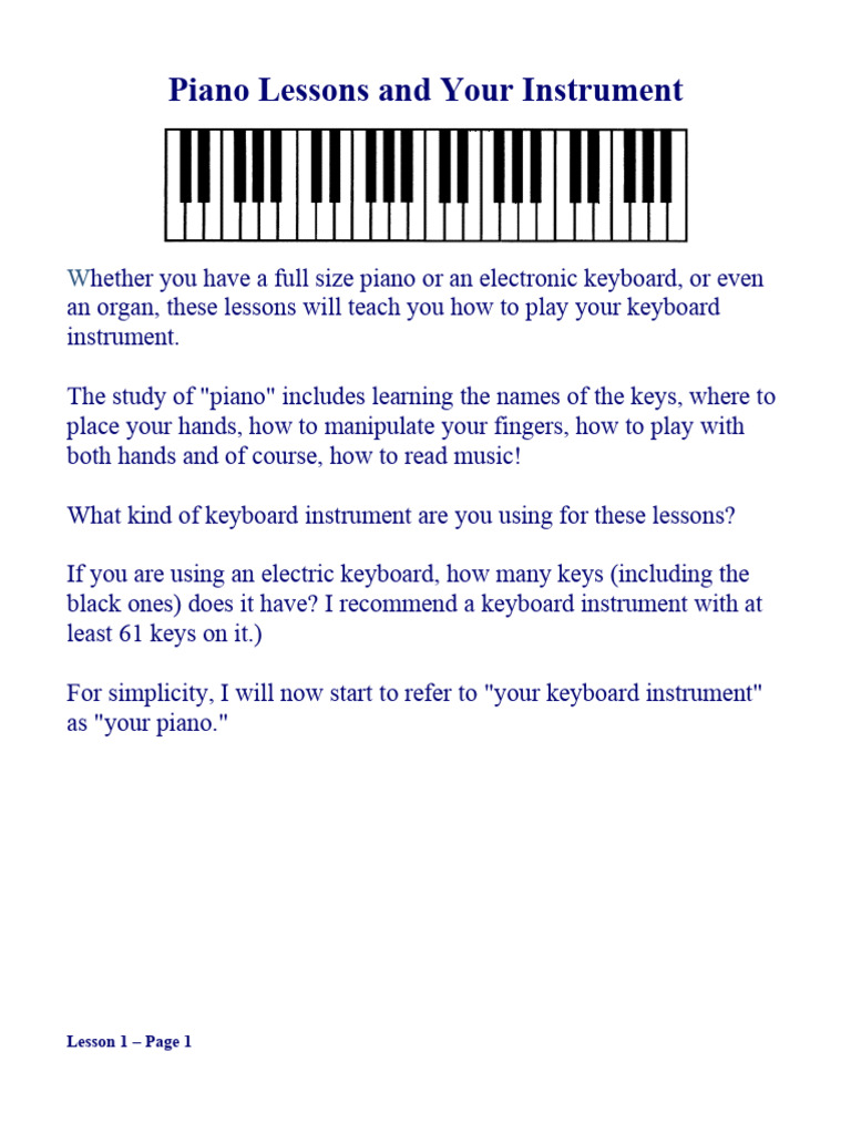 Learning Piano For Beginner 1 | PDF | Piano | Hand