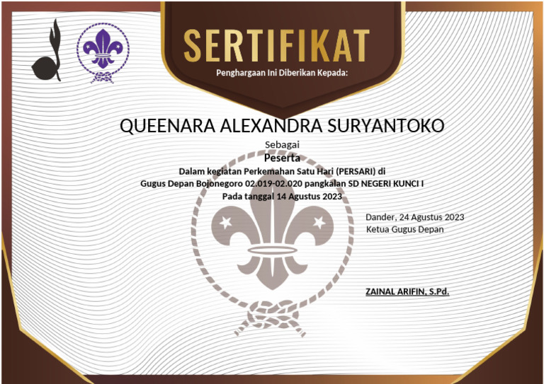 Sertifikat Persari Nara | PDF