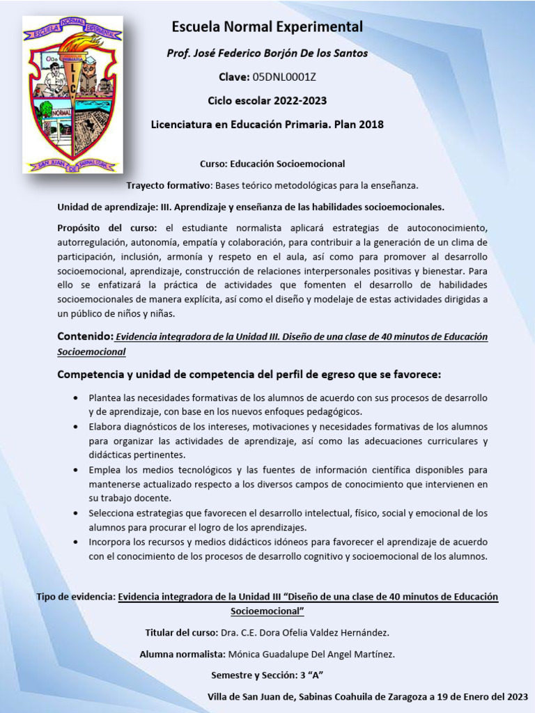 Plan Ese-E. I. U3 | PDF | Aprendizaje | Enseñando