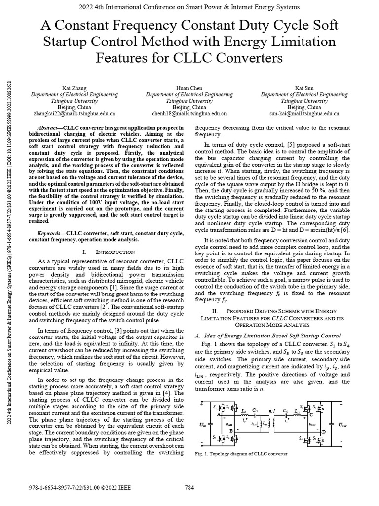 A Constant Frequency Constant Duty Cycle Soft Startup Control Method ...