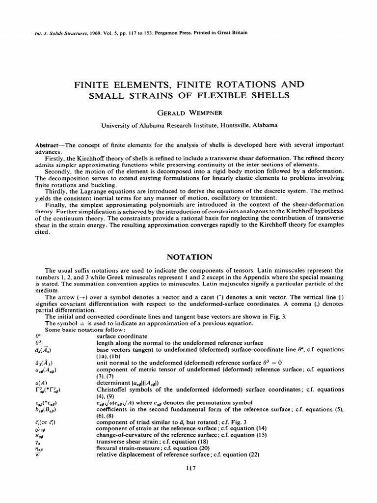 338 Finite Elements Finite Rotations And Small Strains Of Flexible